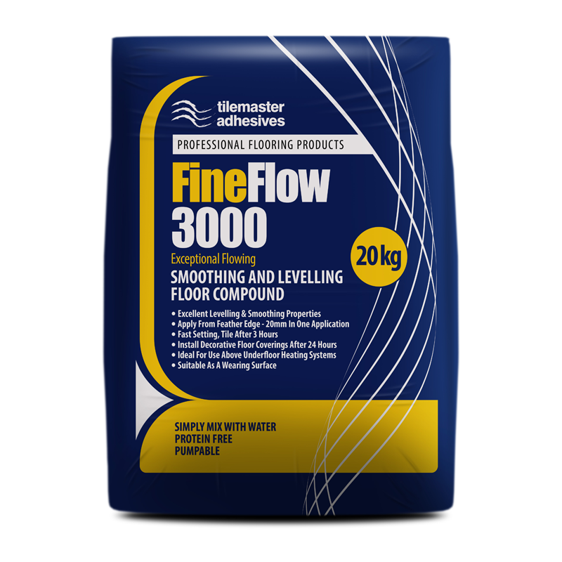 Tilemaster Fine Flow 3000 Free Flowing Heavy Duty Self Levelling Compound 20kg | Flooring Materials